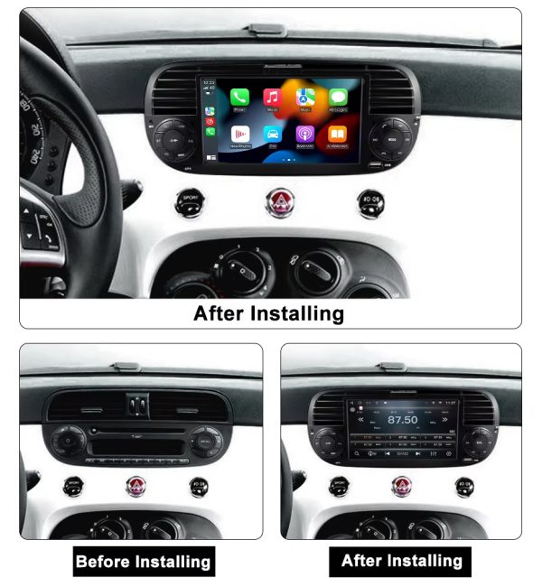 Fiat 500 Android Car System – Wireless CarPlay Android Auto